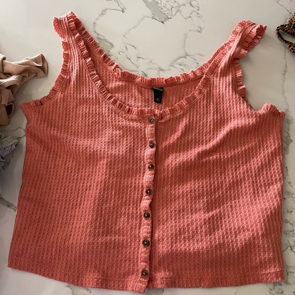 Tops | Salmon Colored Target Crop Top | Poshmark